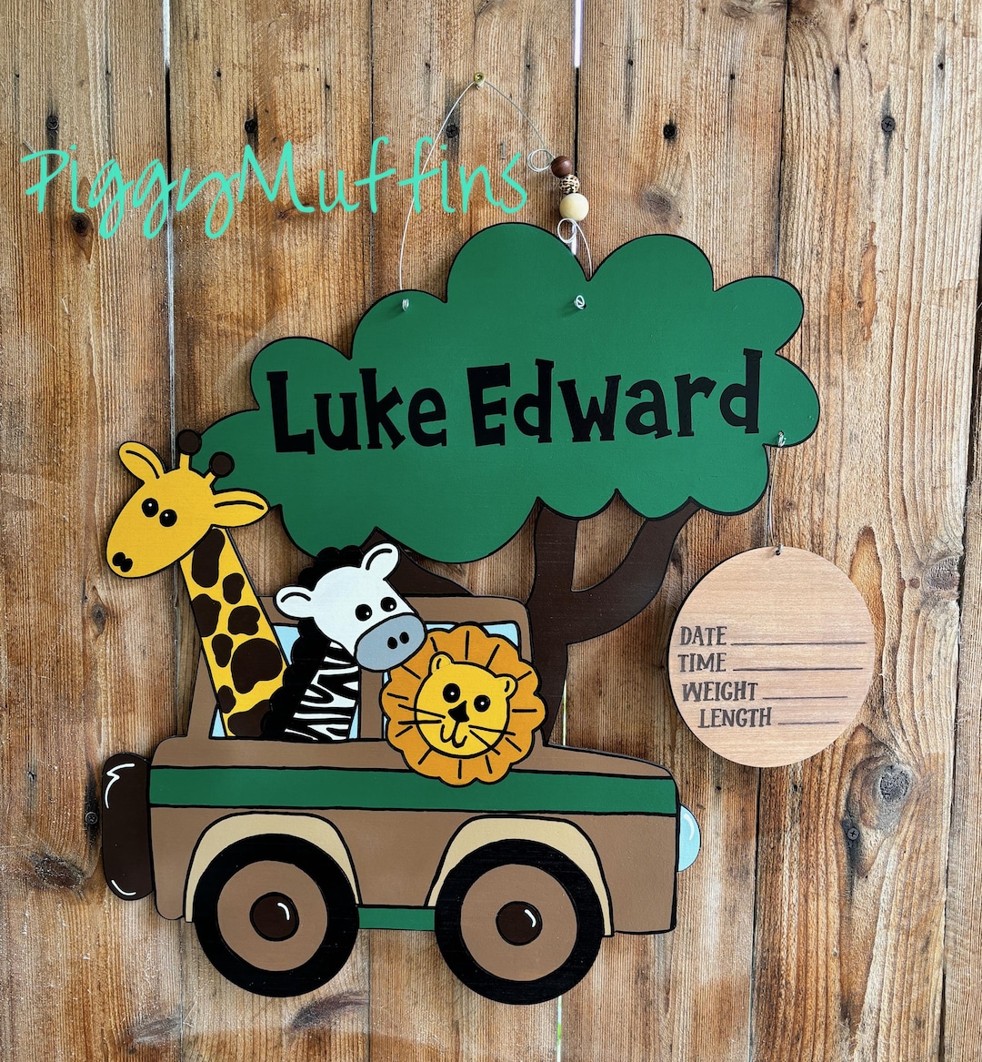 Safari Hospital Door Hanger | Safari Nursery Door Hanger| Jungle ...