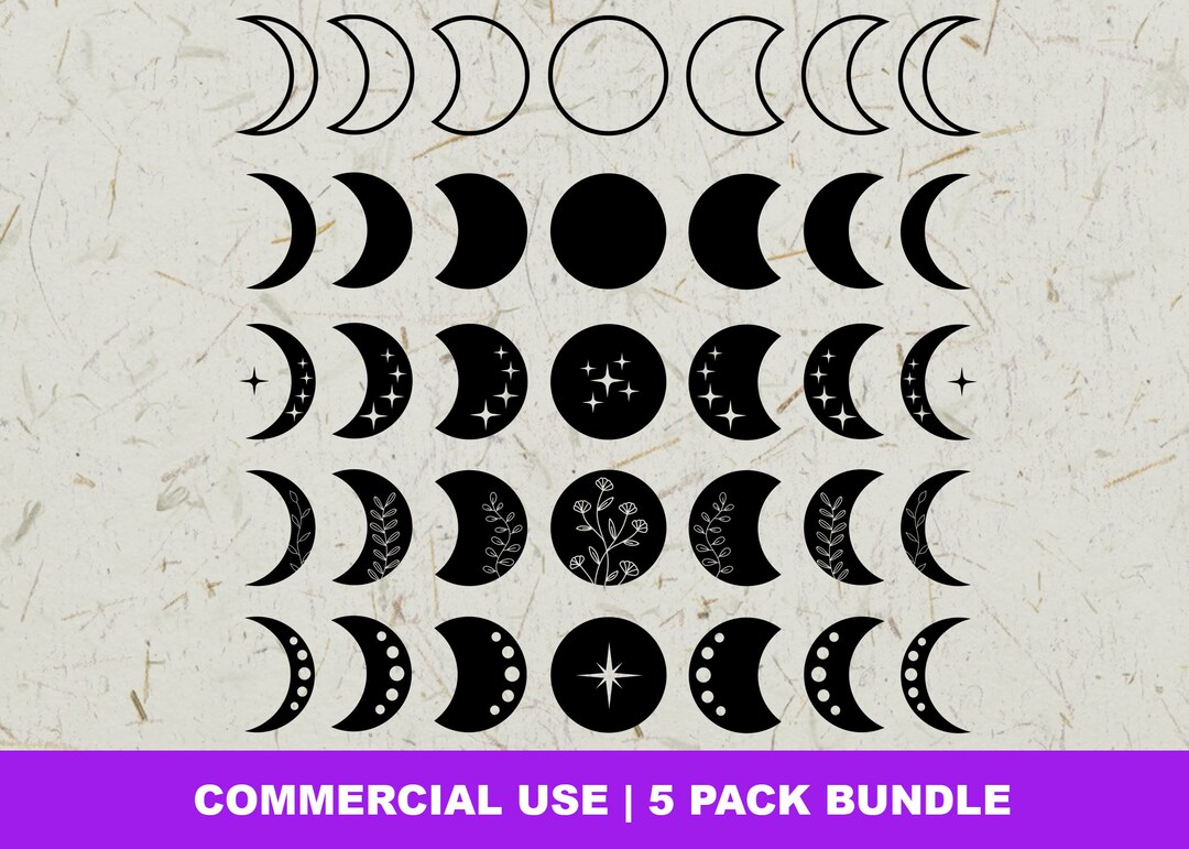 Moon Phase Svg Bundle, Its Just a Phase Svg, Mystic Celestial Svg, Boho ...