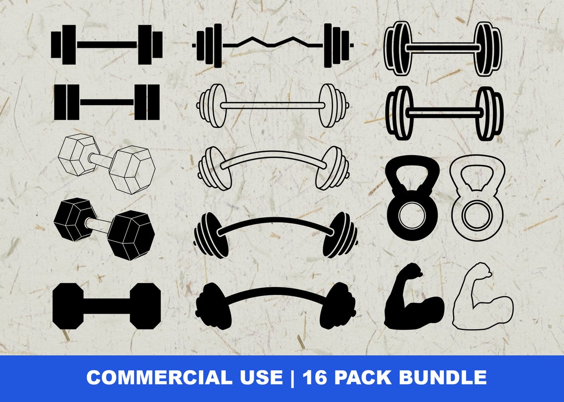 Dumbbell SVG Bundle Weight Svg Barbell Svg Kettlebell Svg - Etsy