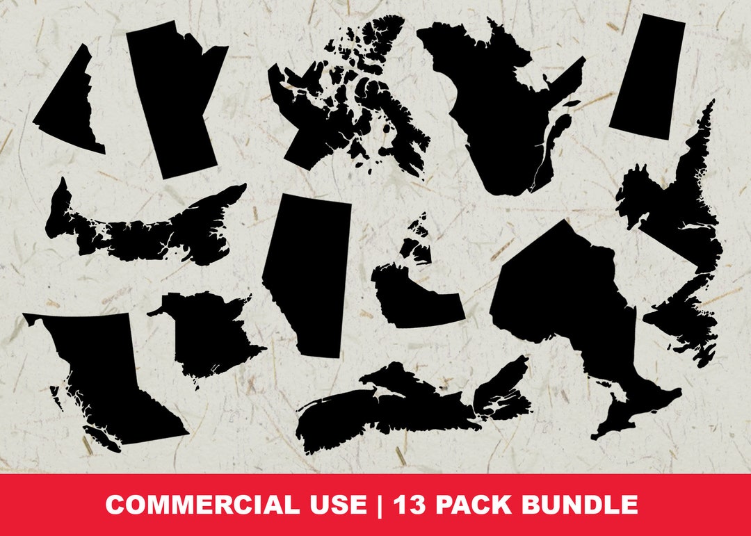 Canadian Province SVG Bundle, Canada Svg, Canadian Map Svg, Canada Clip ...