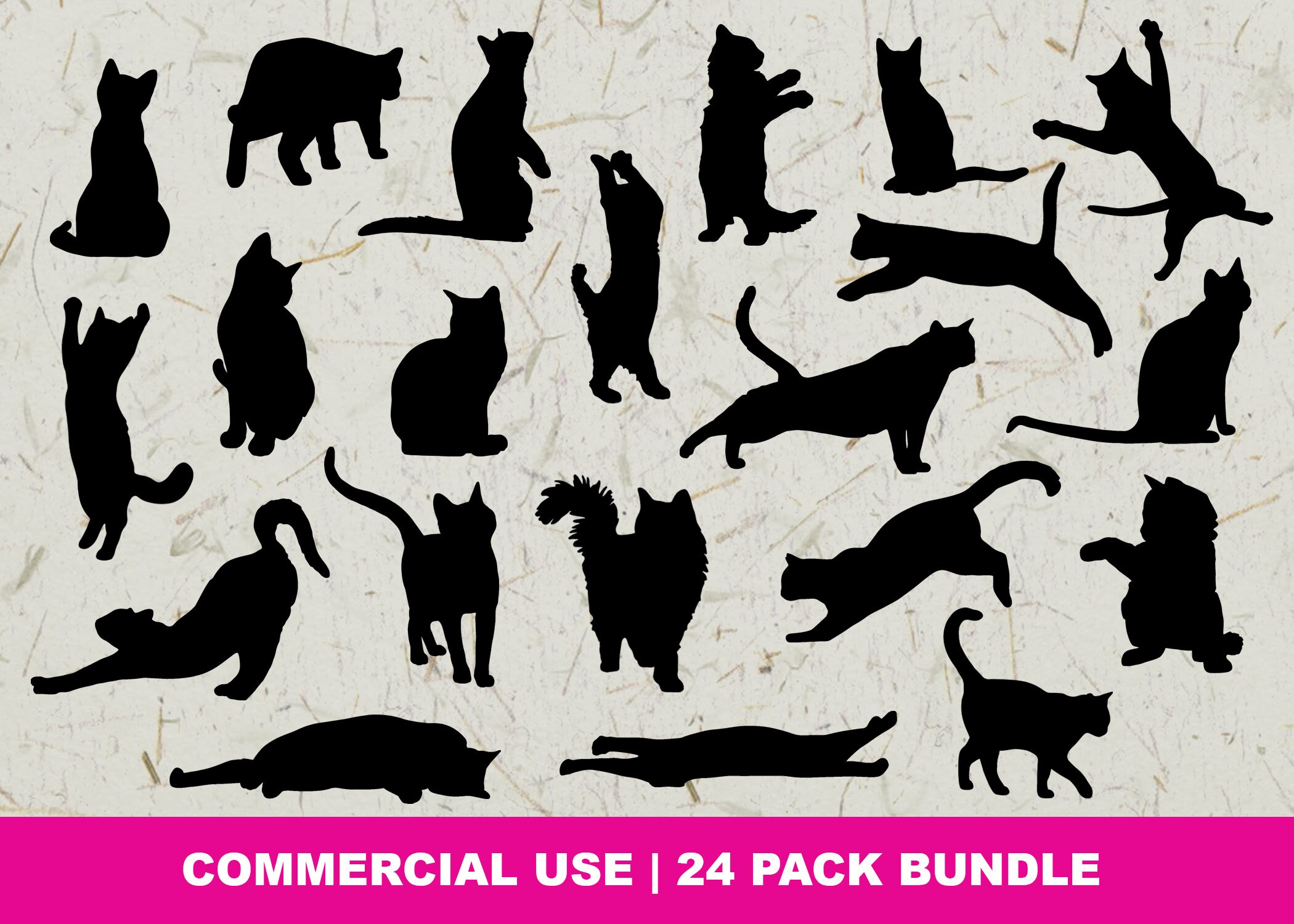 Cat SVG Bundle Cat Playing Clip Art Cat Poses Stretching | Etsy