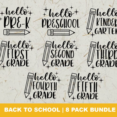 Back to School SVG Bundle Preschool Pre-k to 6th Grade 1st | Etsy