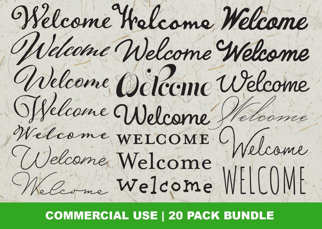 Welcome SVG Bundle, Welcome Sign Svg, Welcome Cursive Font Svg, Welcome ...