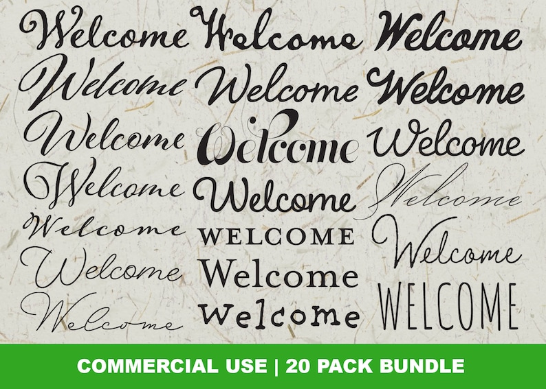 Welcome SVG Bundle Welcome Sign Svg Welcome Cursive Font - Etsy UK
