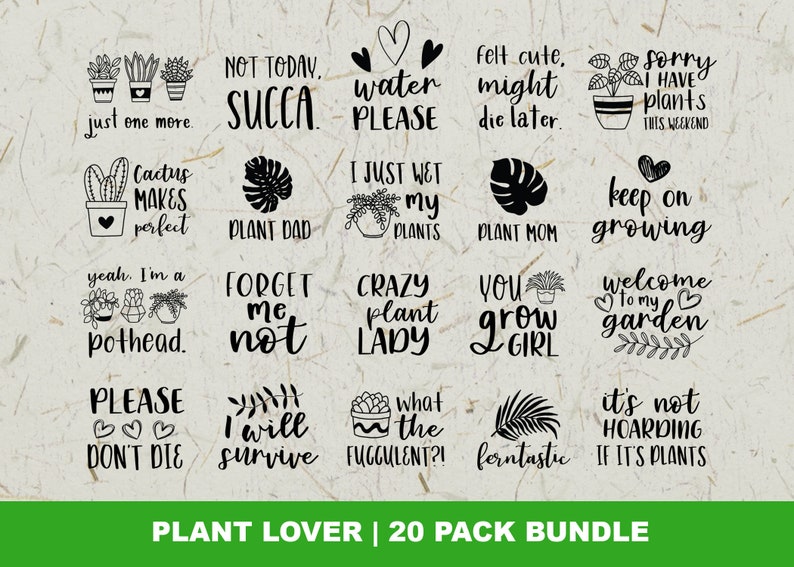 Plant Lover SVG Bundle Plant Quotes Svg Plant Mom Svg Crazy | Etsy Canada