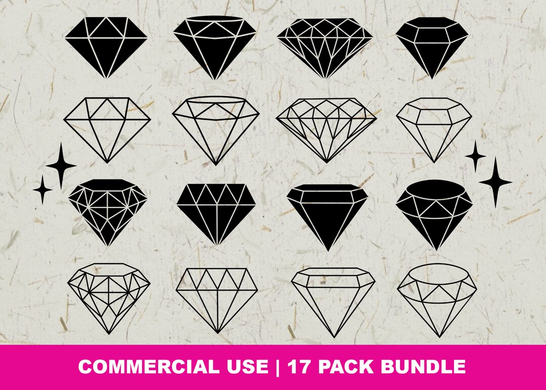 Diamond SVG Bundle, Black Diamond Svg, Jewel Svg, Diamond Clip Art ...