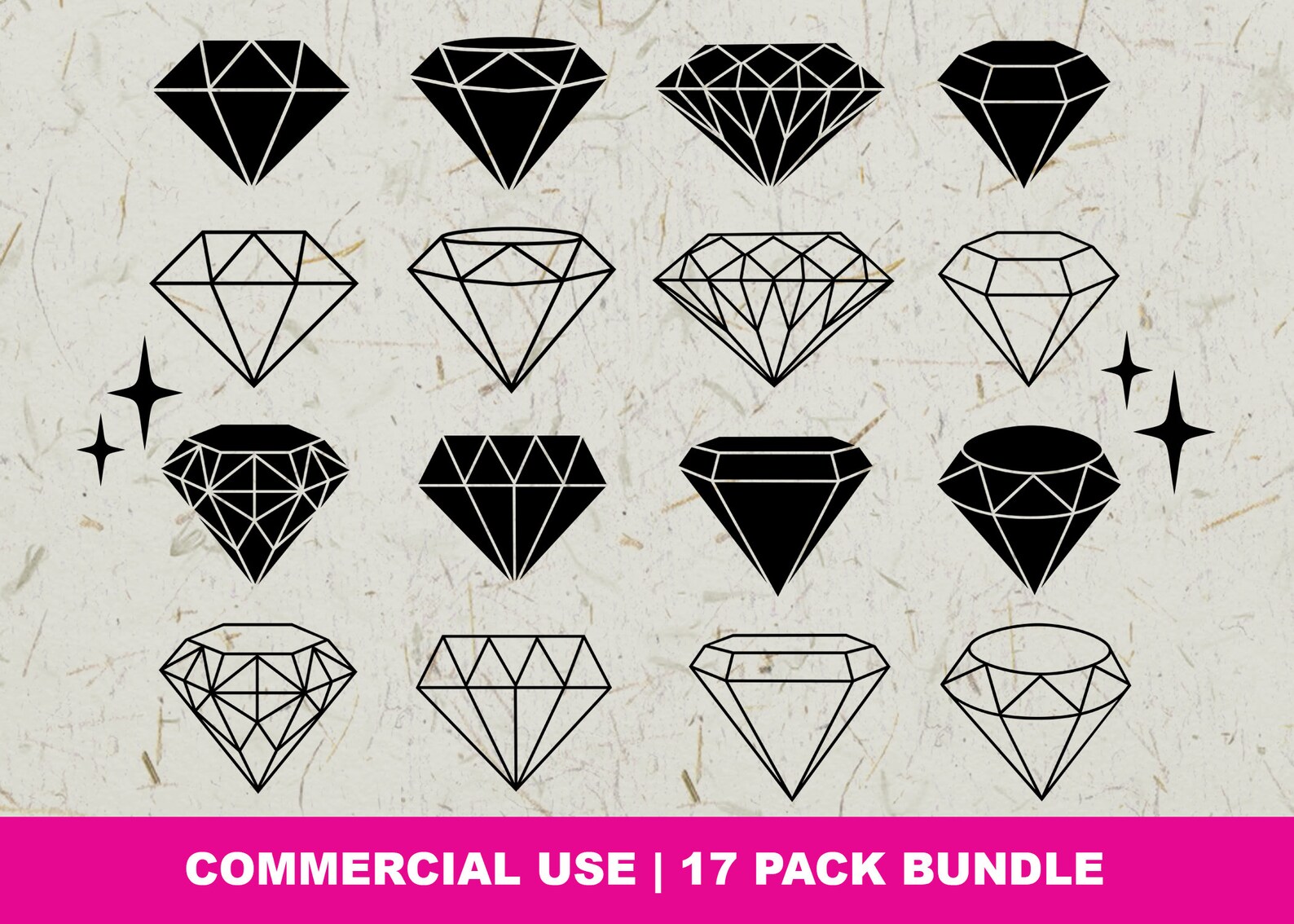 Diamond SVG Bundle Black Diamond Svg Jewel Svg Diamond Clip | Etsy