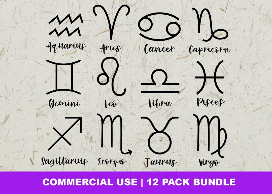 Zodiac Sign SVG Bundle, Star Sign Svg, Horoscope Svg, Zodiac Shirt ...