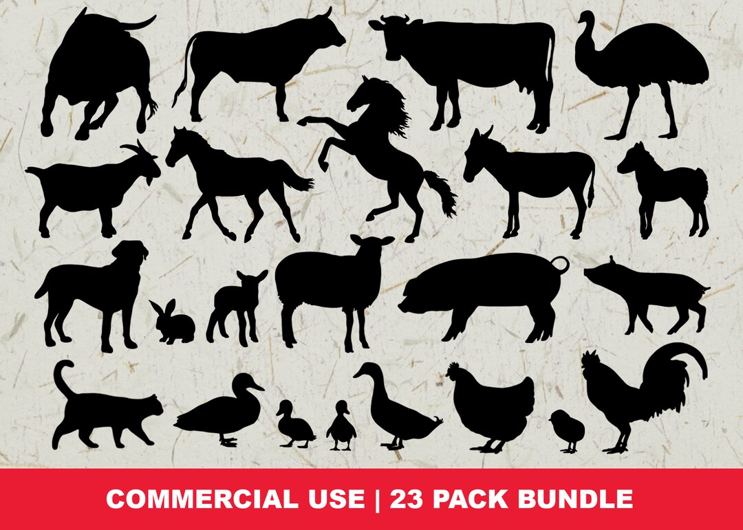 Farm Animal SVG Bundle, Barn Animal Svg Design, Farm Animal Clip Art ...