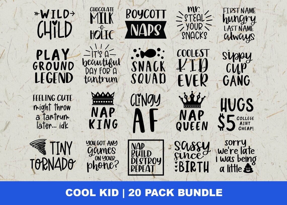 Cool Kid SVG Bundle Cool Toddler Svg Funny Kid Svg Sassy - Etsy