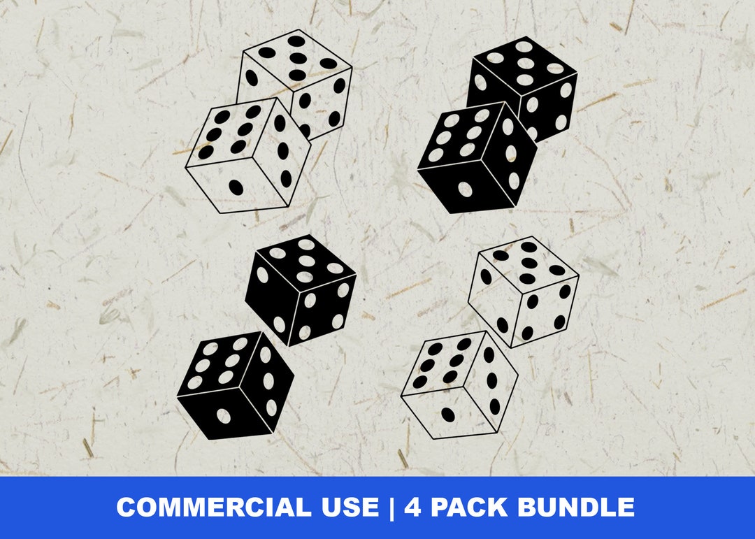 Dice SVG Bundle, Black and White Dice Svg, Dice Clip Art Pack, Two Dice ...