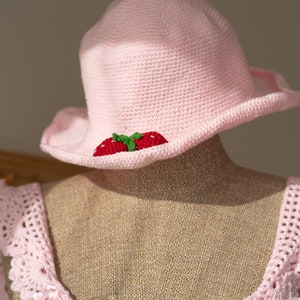 Strawberry Crochet Top Crop Pink Summer Blouse Handmade | Etsy
