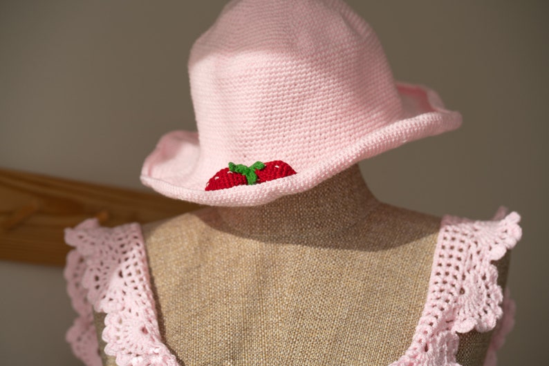 Strawberry Crochet Top Crop Pink Summer Blouse Handmade | Etsy
