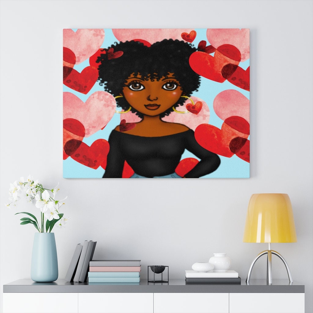 Surfaces African American Canvas Art 11x14 Juneteenth,Afro Queen ...