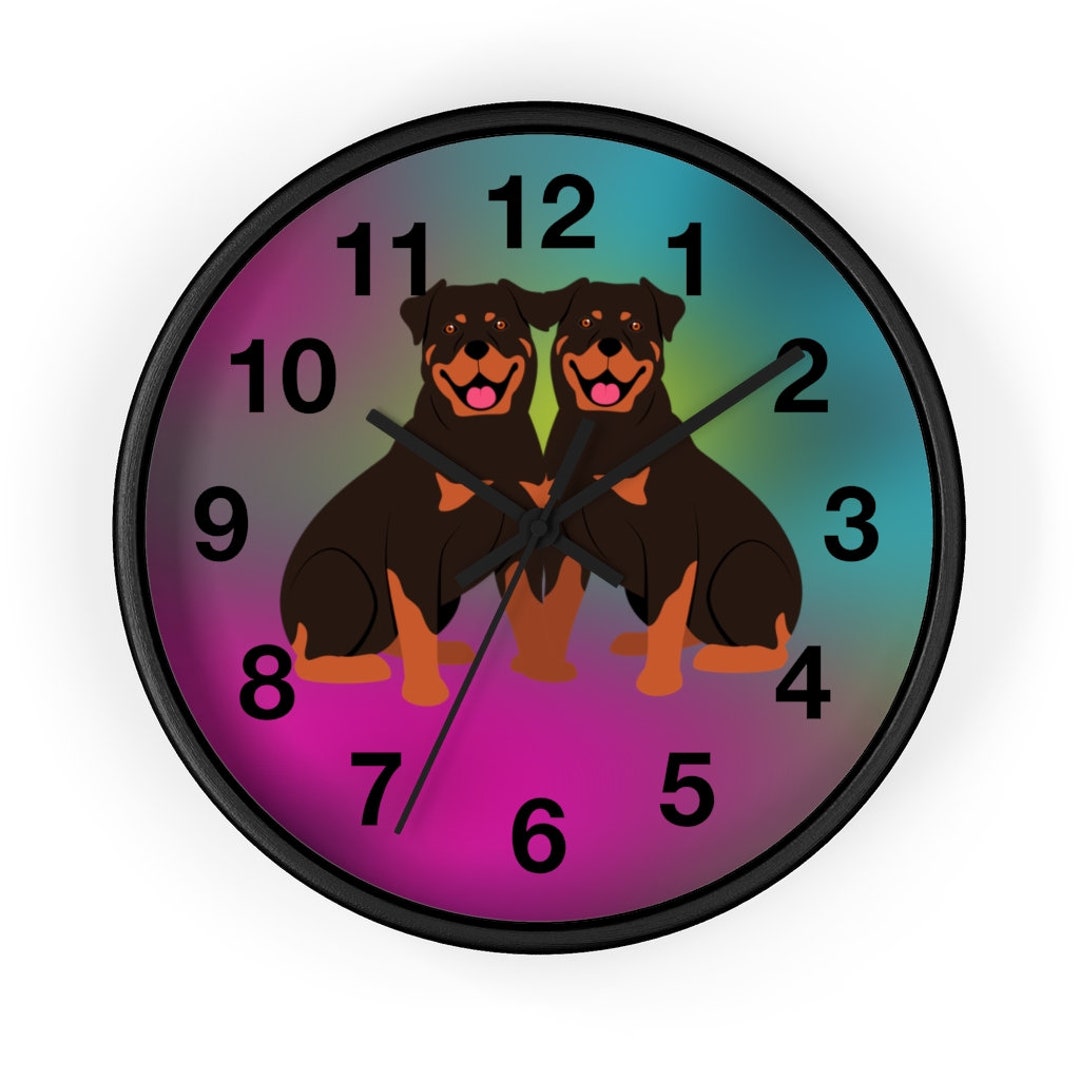 Rottweiler Clock, Rottie Clock, Rottweiler Mom Gifts, Rottweiler Dad ...