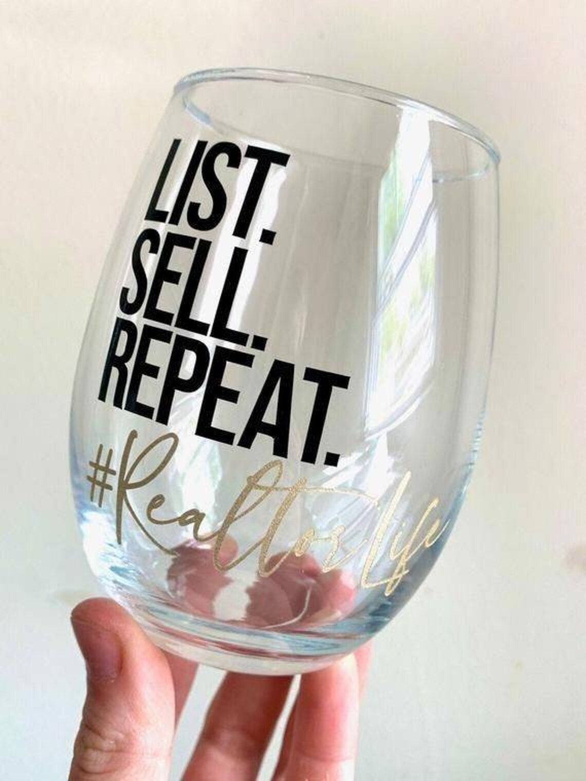 Real Estate List Sell Wine Glass Realtor T Kitchen Decor Etsy