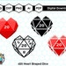 D20 Heart Vector, D20 Svg, Polyhedral Dice Svg, Cricut Cut Files, RPG D ...
