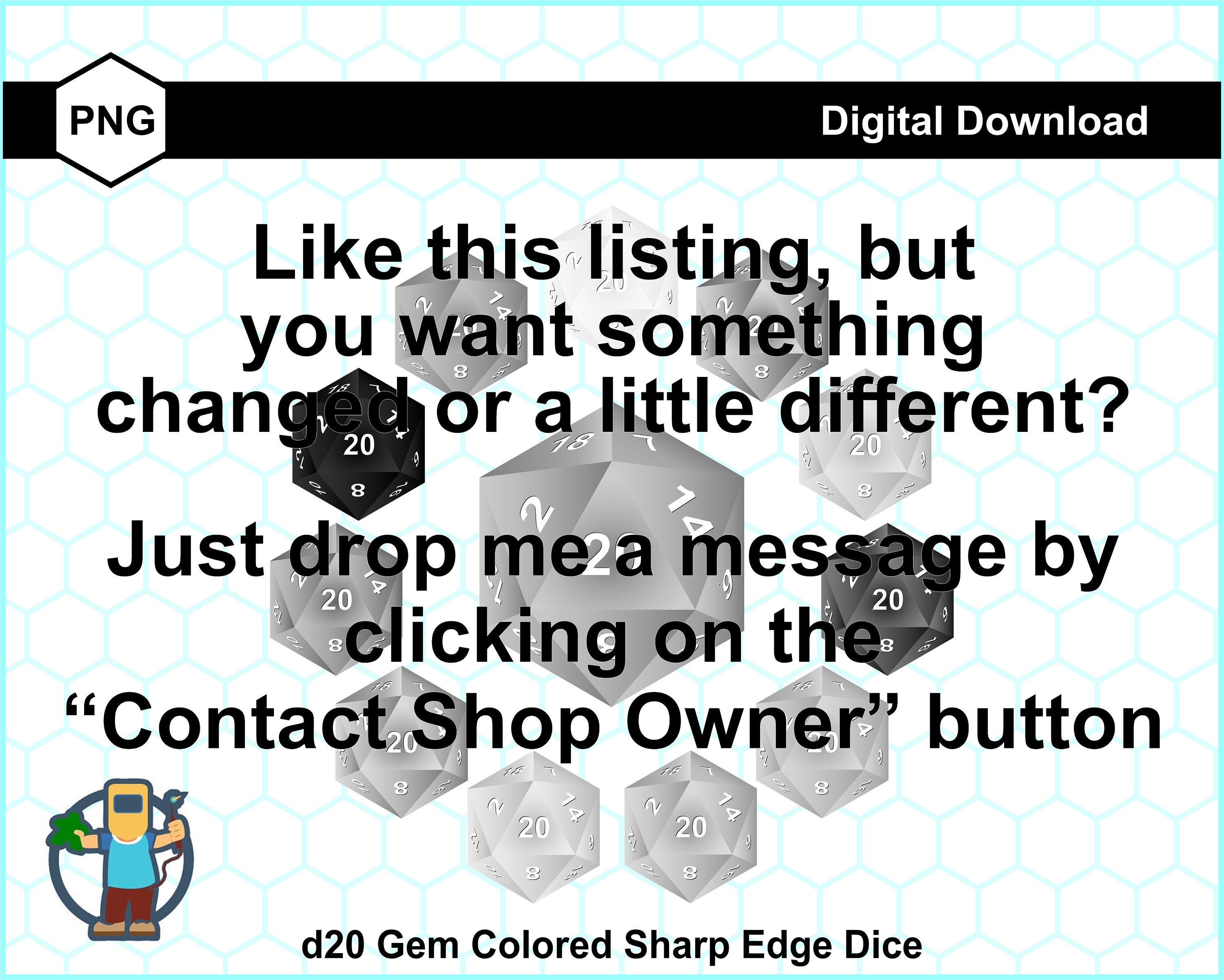3D Gem Colored Sharp Edged D20 Dice Digital Clip Art Set of 12 ...