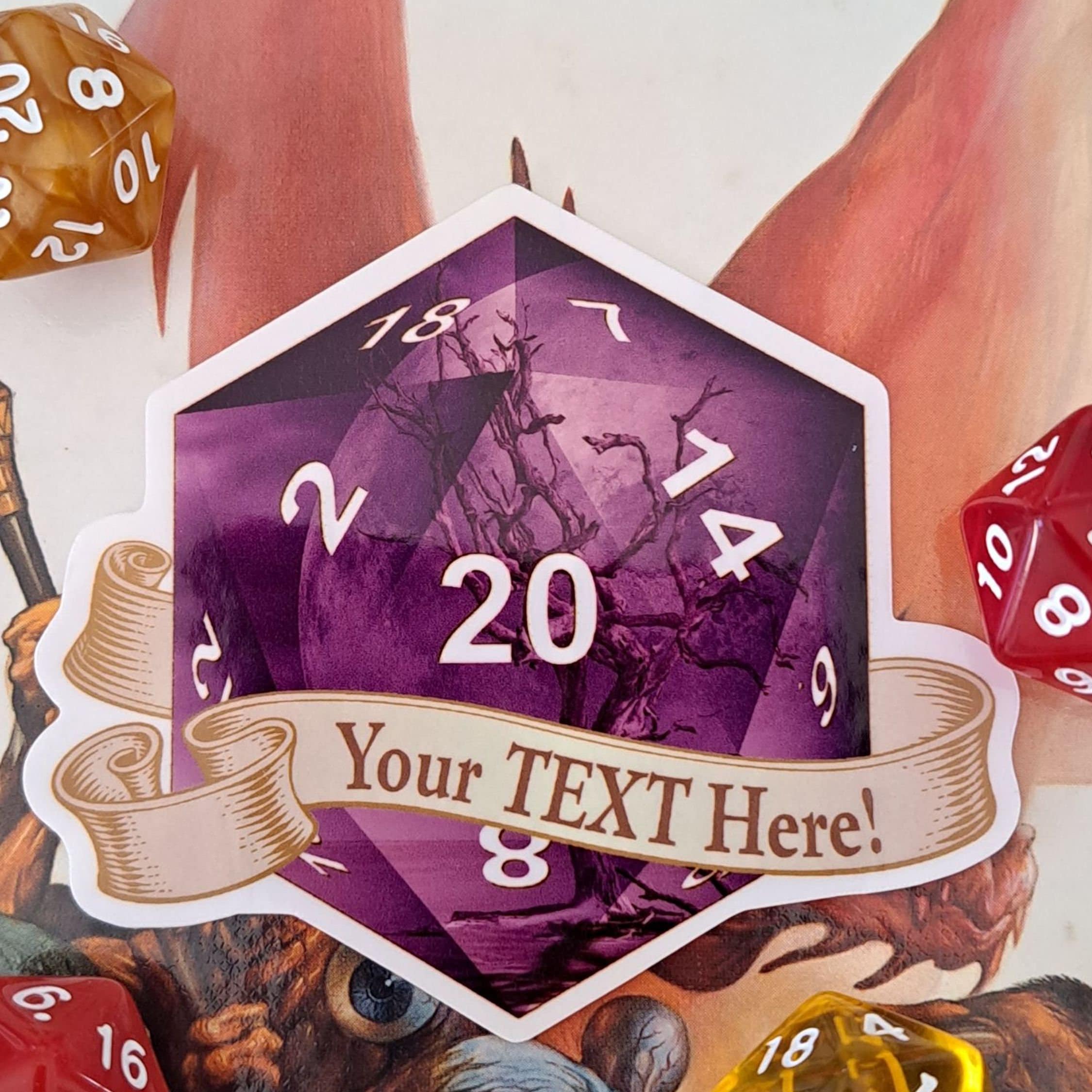10 Different Designs Custom Dnd D20 Sticker. Great Role Player Gift ...
