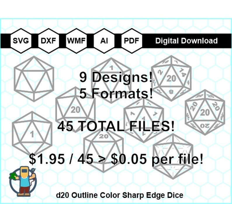 D20 Vector D20 Svg Polyhedral Dice Svg Cricut Cut Files - Etsy Ireland