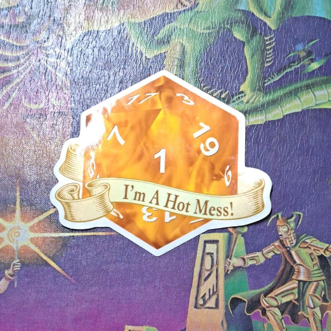 Funny Fire Colored 3D Dnd D20 Sticker. Ironic Message. Great - Etsy