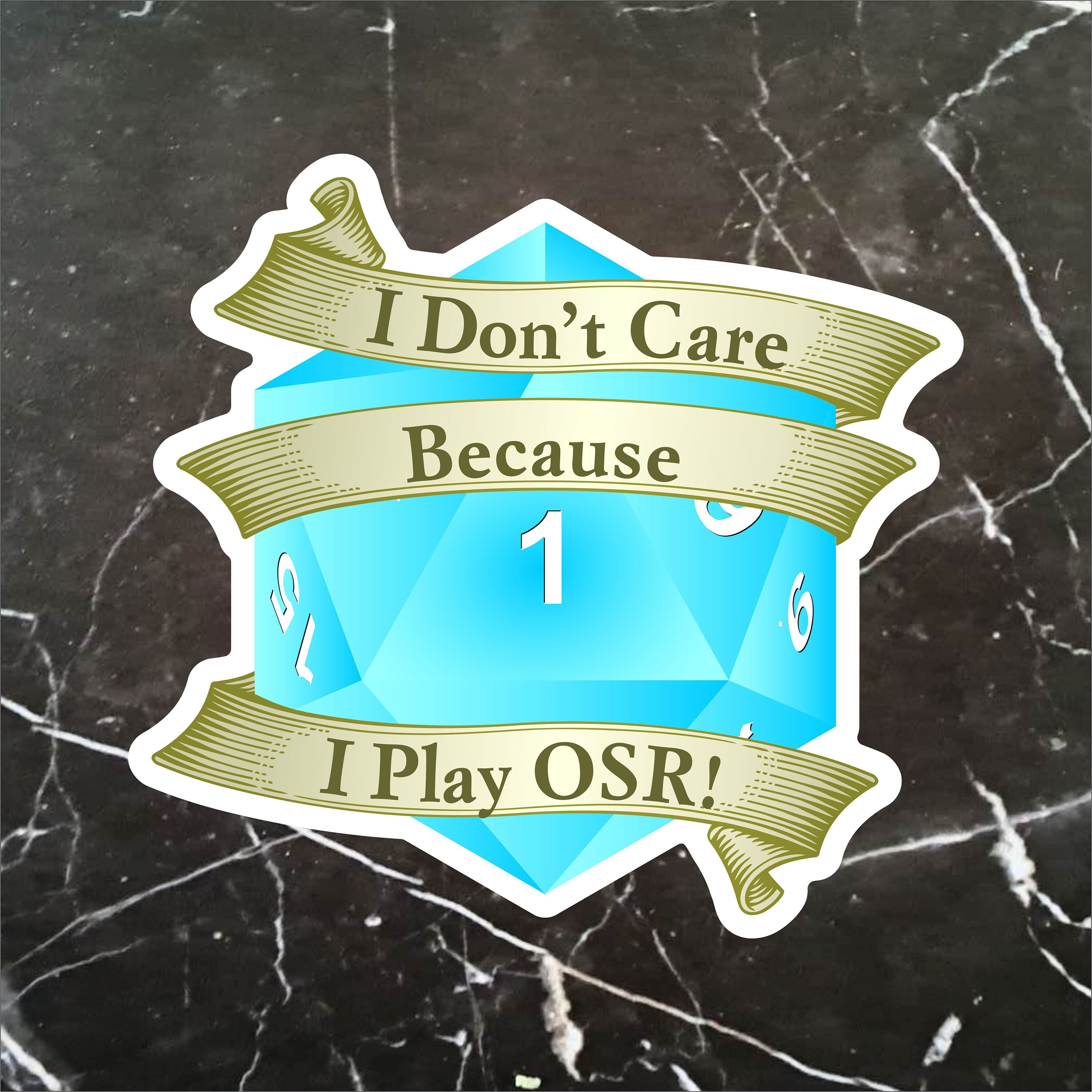 Funny Gem Colored 3D Dnd OSR D20 Stickers. Defiant Message. Great Role ...