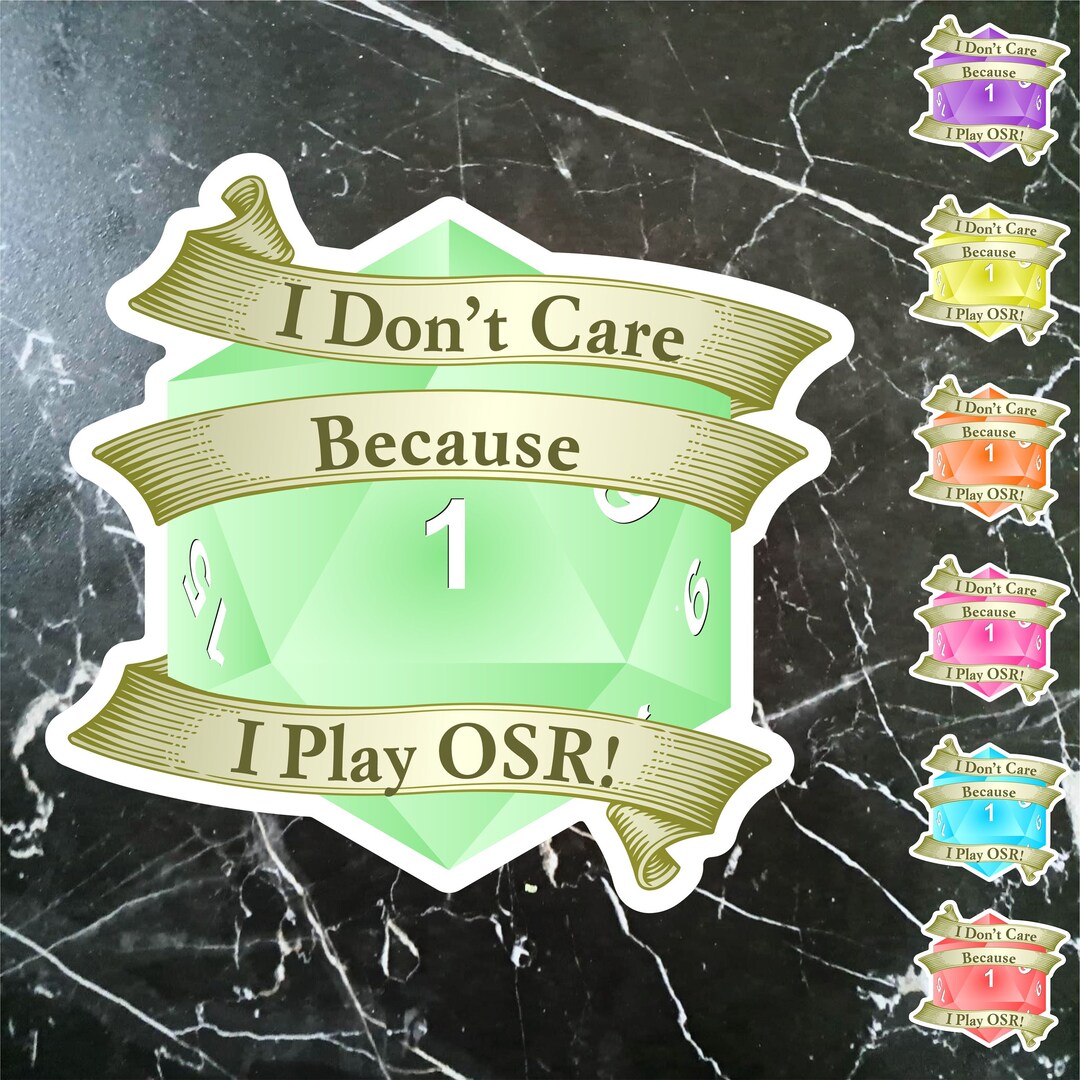 Funny Gem Colored 3D Dnd OSR D20 Stickers. Defiant Message. Great Role ...