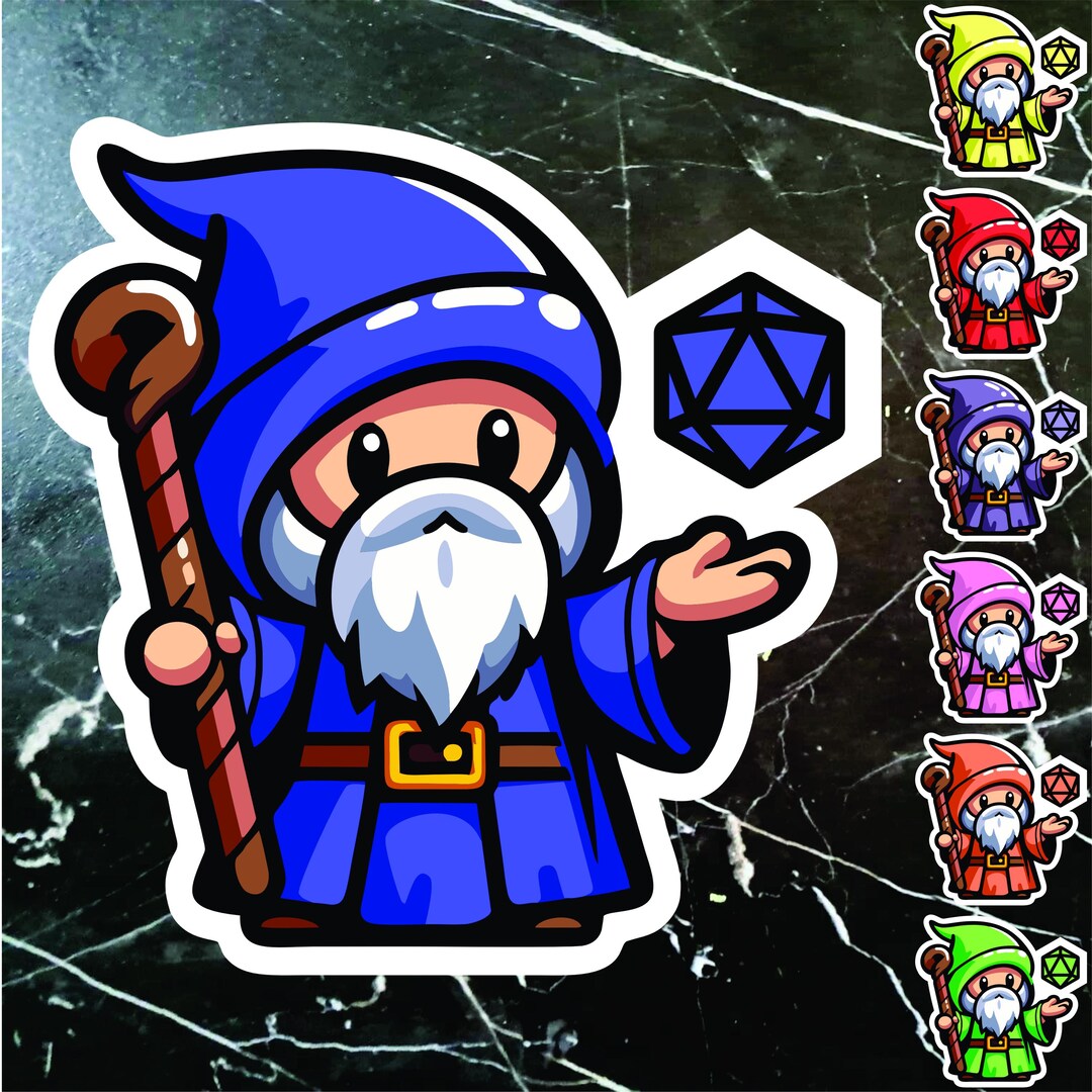 D20 Wizard DND Sticker! Show the Power of the Icosahedron With 3 ...
