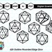 All D20 Faces Vector Bundle, D20 SVG, Polyhedral Sharp Edge Dice SVG ...