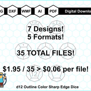 D12 Vector, D12 Svg, Polyhedral Dice Svg, Cricut Cut Files, RPG D&D D12 ...