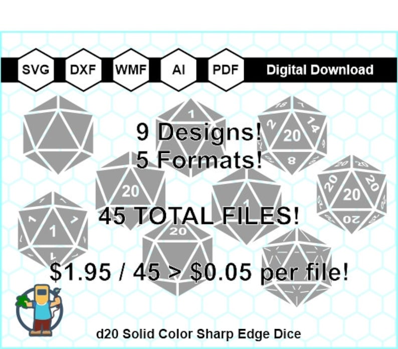 D20 Vector D20 Svg Polyhedral Dice Svg Cricut Cut Files - Etsy