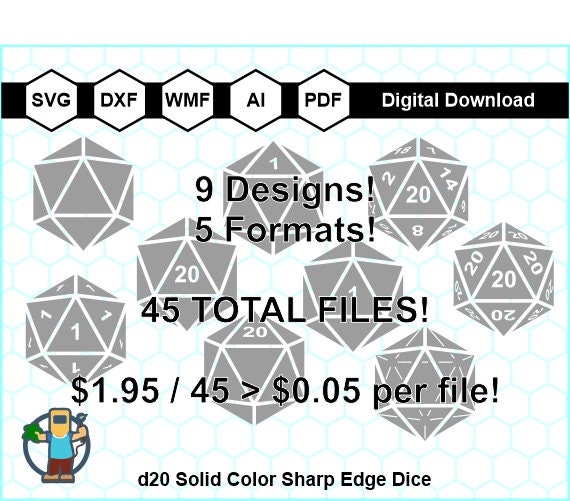 D20 Vector D20 Svg Polyhedral Dice Svg Cricut Cut Files | Etsy
