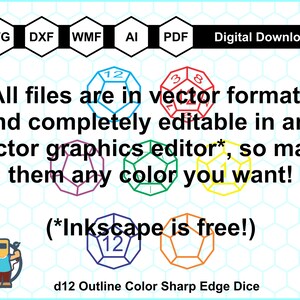D12 Vector, D12 Svg, Polyhedral Dice Svg, Cricut Cut Files, RPG D&D D12 ...