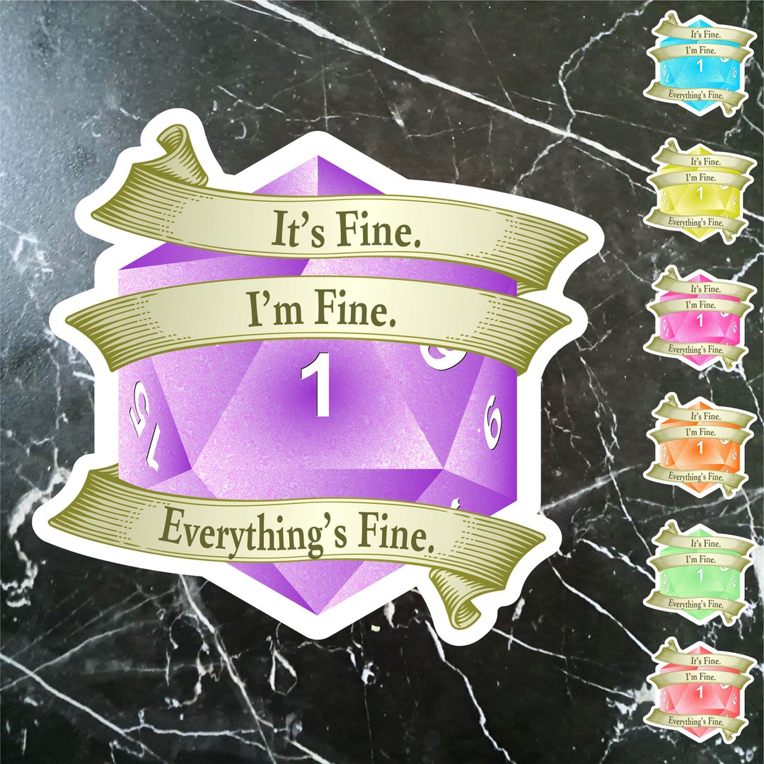 Funny Gem Colored 3D Dnd D20 Sticker. Optimistic Message. Great Role ...
