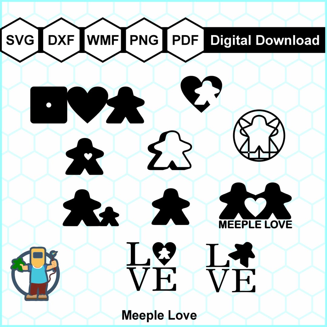 10 Meeple Digital Clip Art Set of 5 Different File Types - Pdf, Svg ...