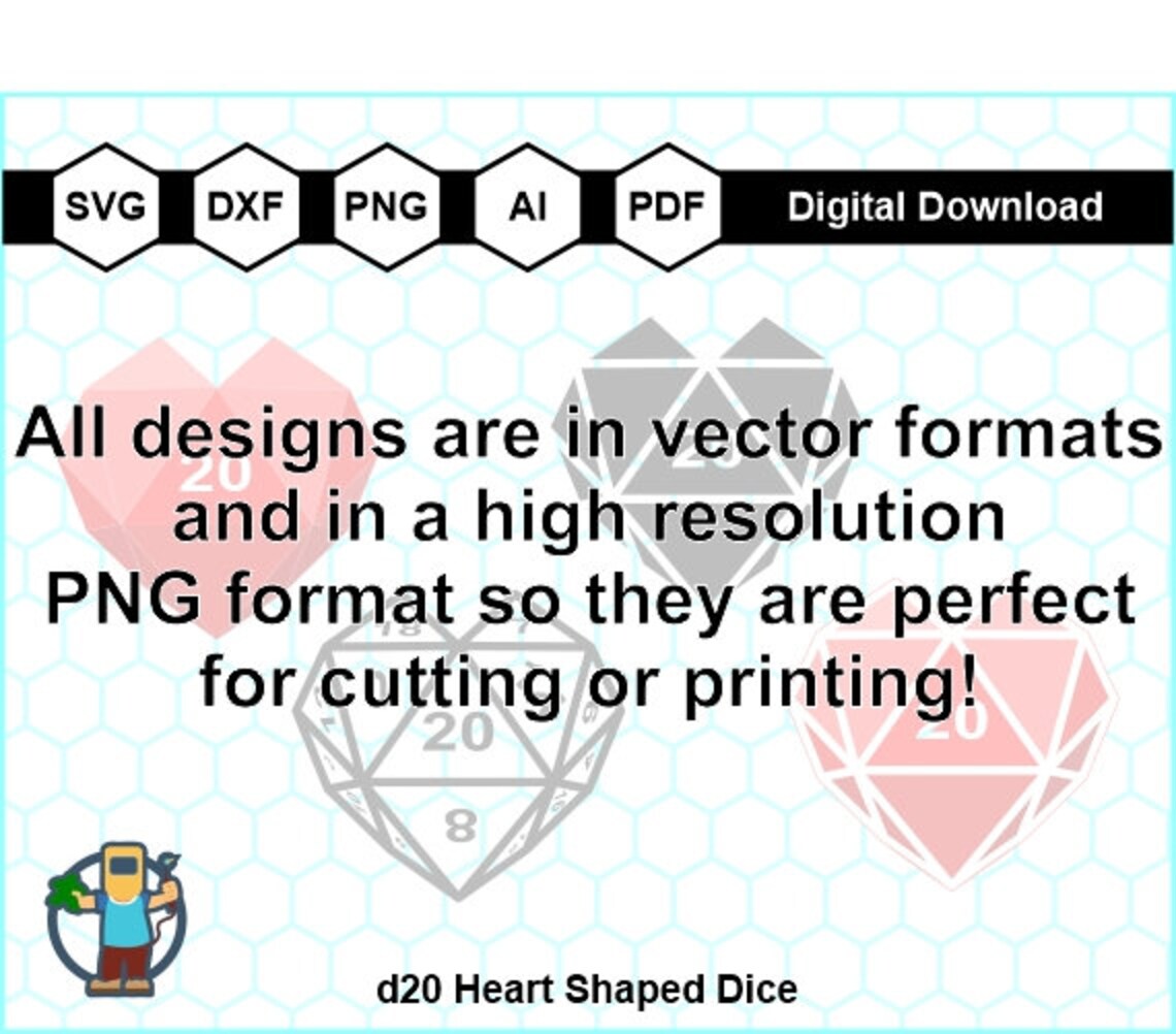 D20 Heart Vector D20 Svg Polyhedral Dice Svg Cricut Cut | Etsy