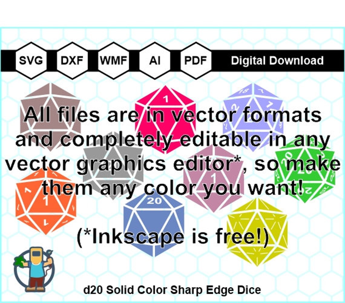 D20 Vector D20 Svg Polyhedral Dice Svg Cricut Cut Files - Etsy