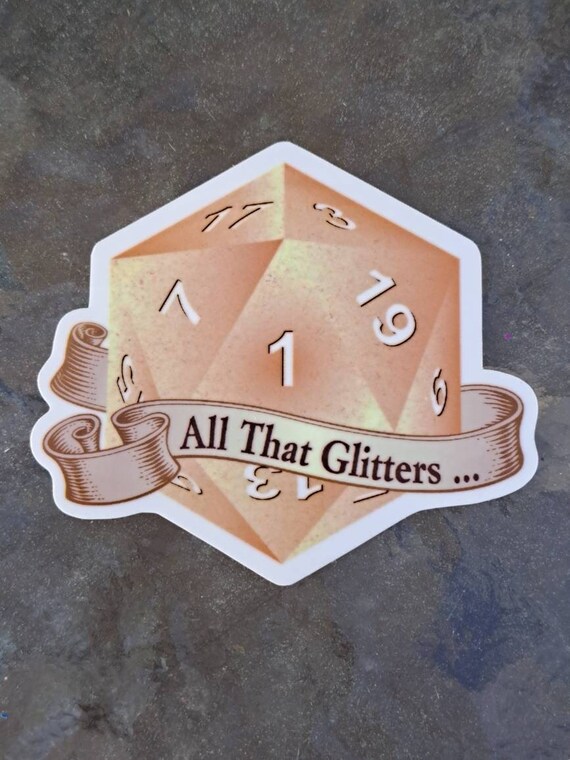 2 Funny Glittery Gold 3D Dnd D20 Stickers. Great Roleplayer or - Etsy