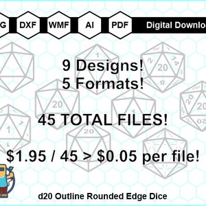 D20 Vector, D20 Svg, Polyhedral Dice Svg, Cricut Cut Files, RPG D&D D20 ...