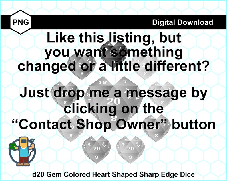 3D Gem Colored Heart Shaped Sharp Edged D20 Dice Digital Clip Art Set ...
