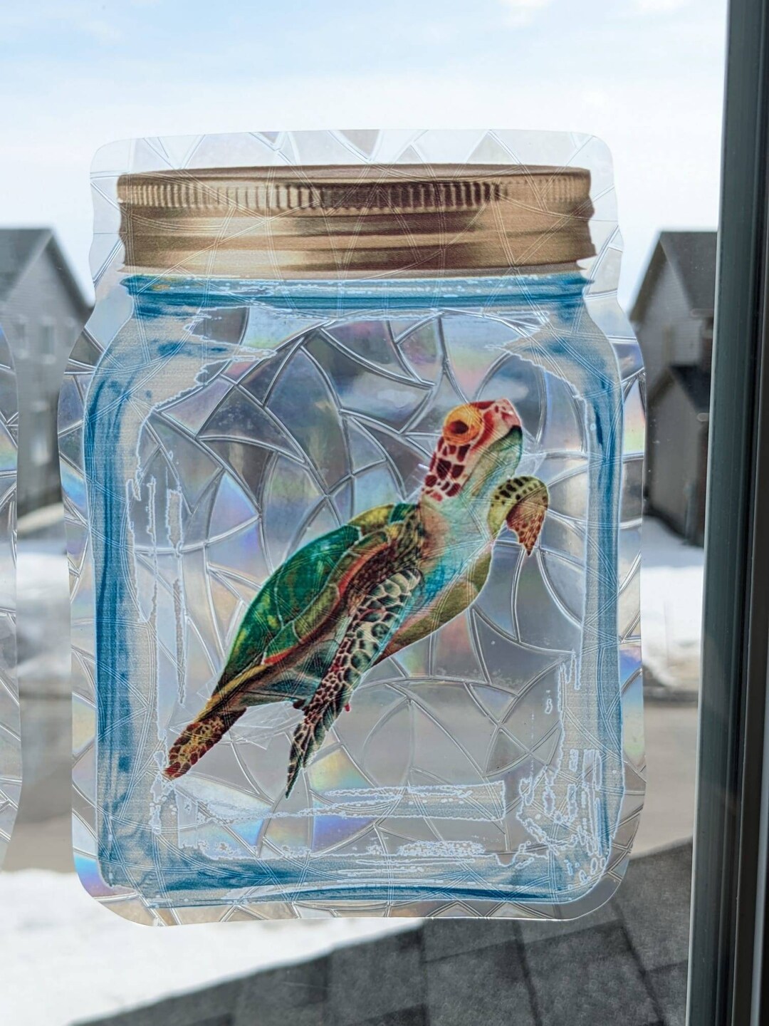 Sun Catcher, Sea Turtle Rainbow, Window Sticker, Window Decal, Rainbow ...