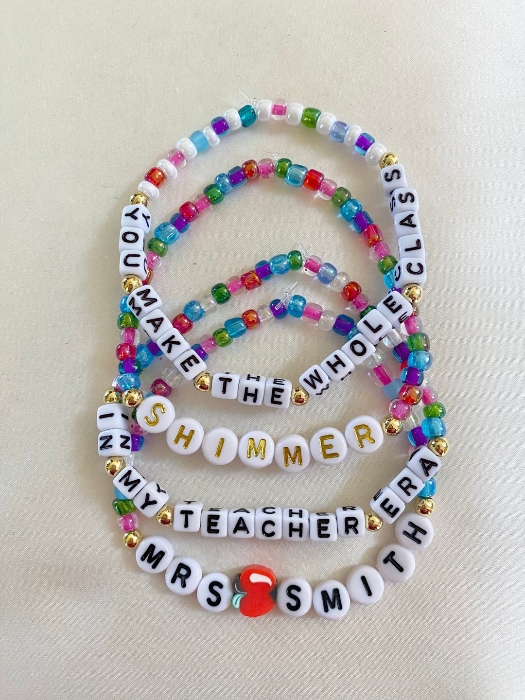 Teacher Era Bracelets, You Make the Whole Class Shimmer Bracelets, in ...