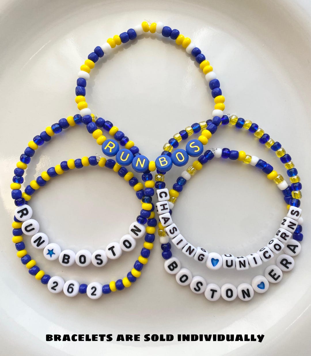 Boston Marathon Beaded Bracelets, Marathon Bracelets - Etsy