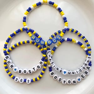 Boston Marathon Beaded Bracelets, Marathon Bracelets - Etsy