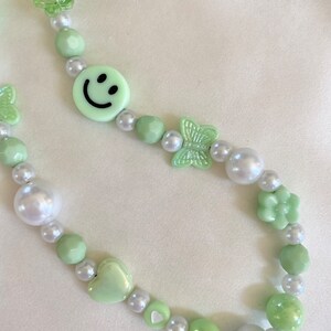 Mint Green Pearl Phone Charm Strap - Etsy