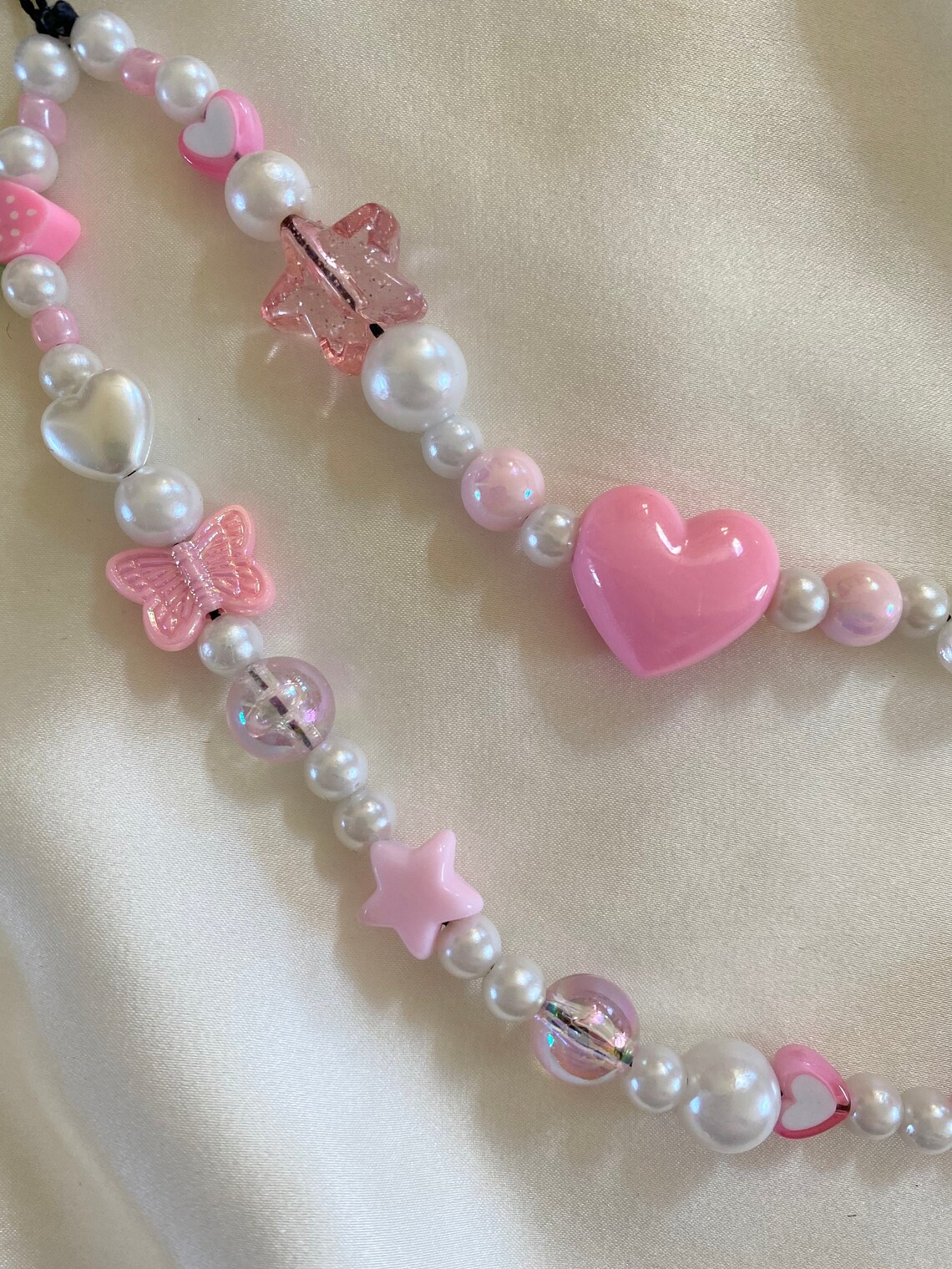 Strawberry Love Pink Phone Charm Strap - Etsy