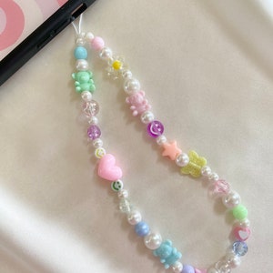 Beary Cute Pastel Phone Charm Strap - Etsy