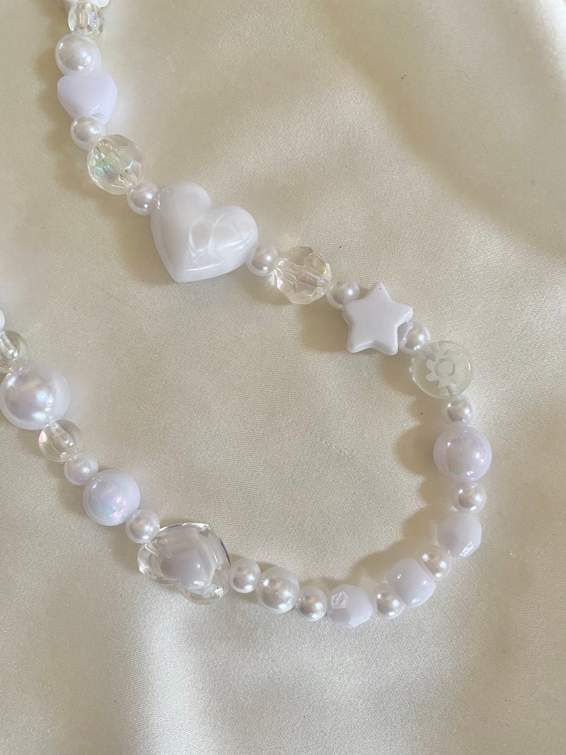 White Pearl Phone Charm Strap - Etsy