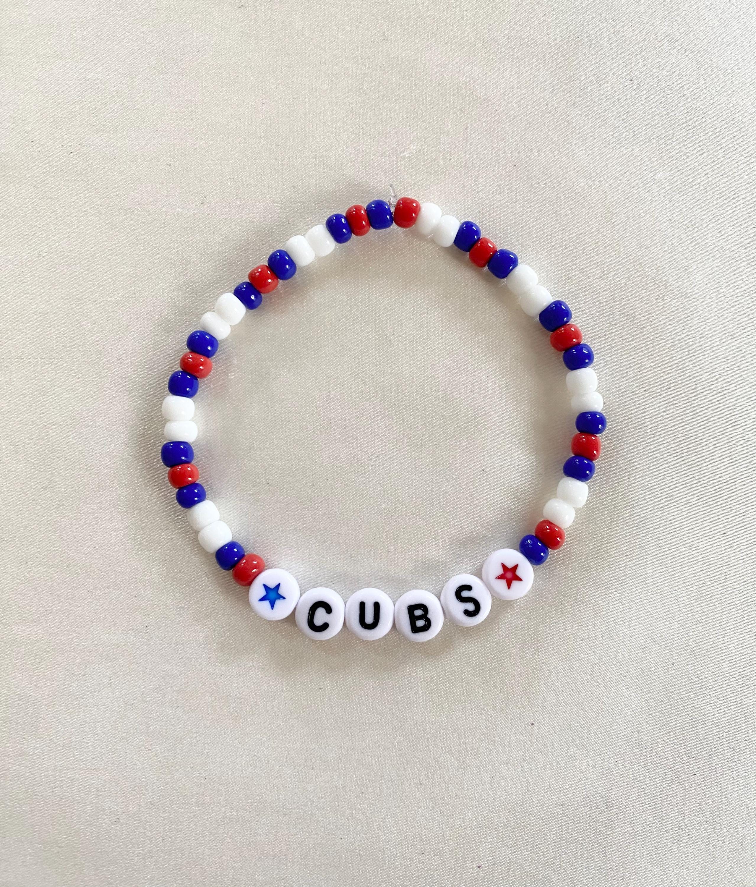 Chicago Cubs Beaded Bracelets, Cubs Beaded Bracelets, Baseball ...