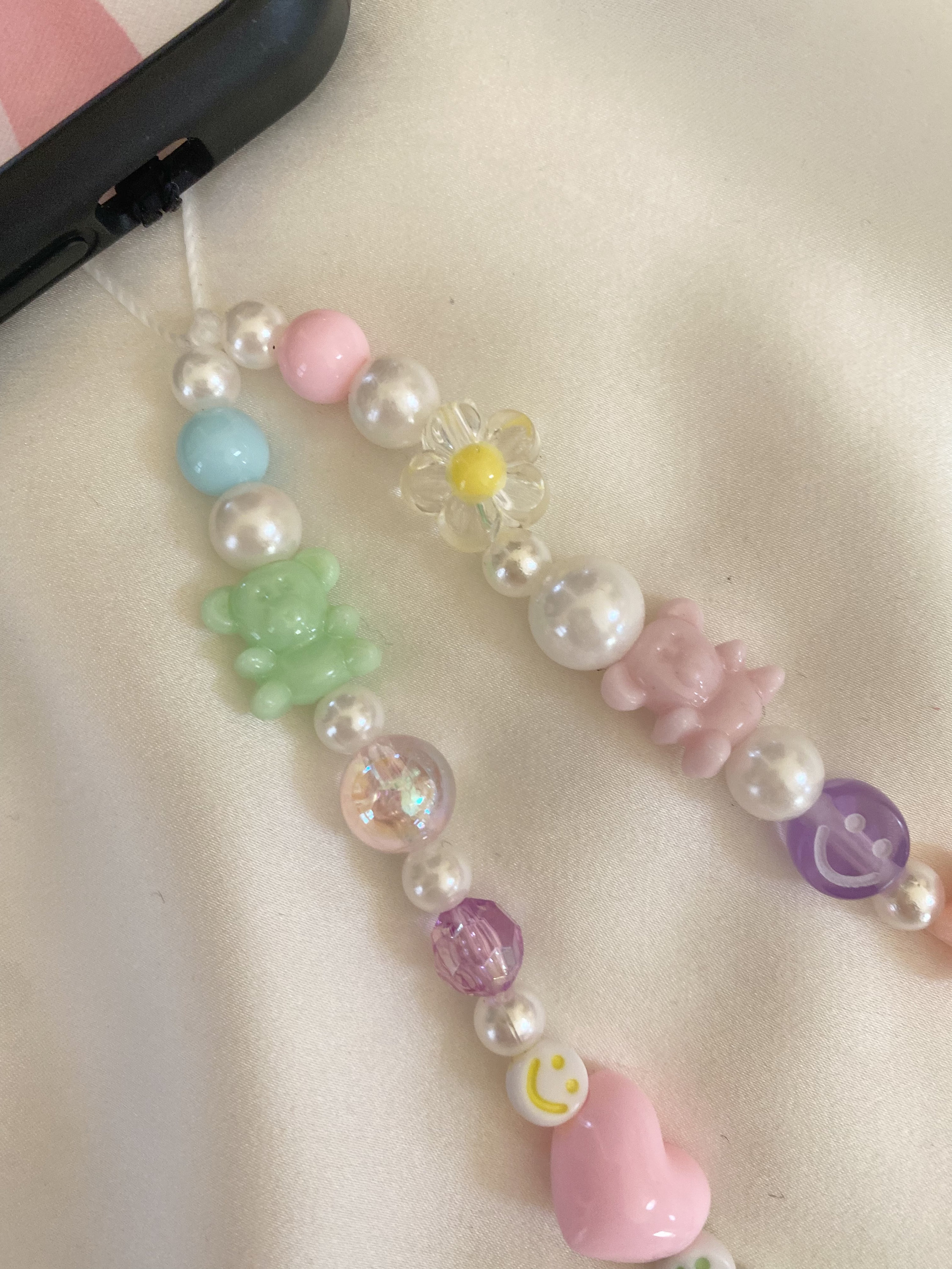 Beary Cute Pastel Phone Charm Strap - Etsy